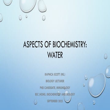 1. Aspects of biochemistry - Water.pdf sba123 | PDF