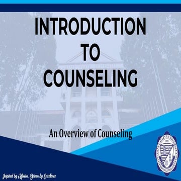 Intro to Counseling Overview of Counseling | PDF