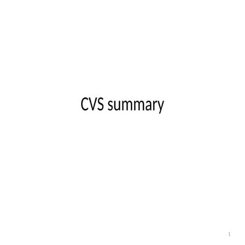 CVS summary for medical students and residents | PPT
