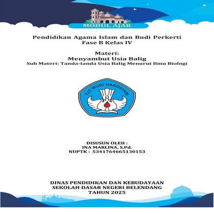 1. Modul ajar Pai tentang menyambut usia balig | PDF