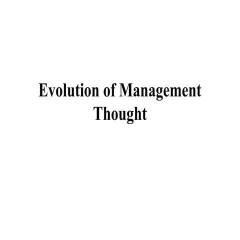 1. Evolution of management introduction to management | PPTX
