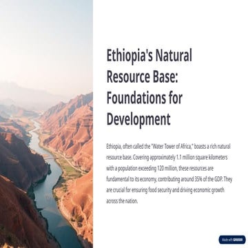 Ethiopia's Natural Resource Base: Foundations for Sustainable ...