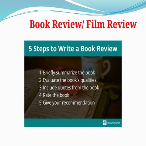 Book and Film Review powerpoint presentation for how to write a review ...
