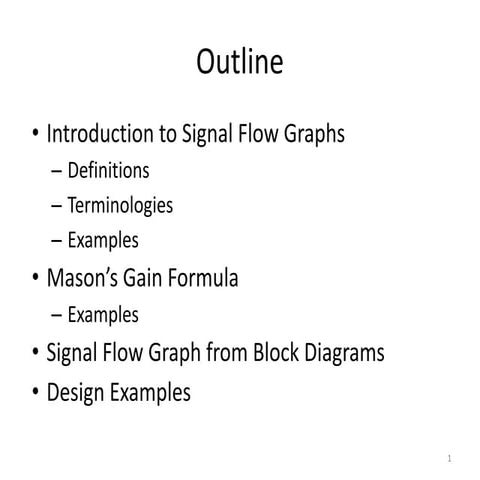 Signal Flow Graph, SFG and Mason Gain Formula, Example solved with ...