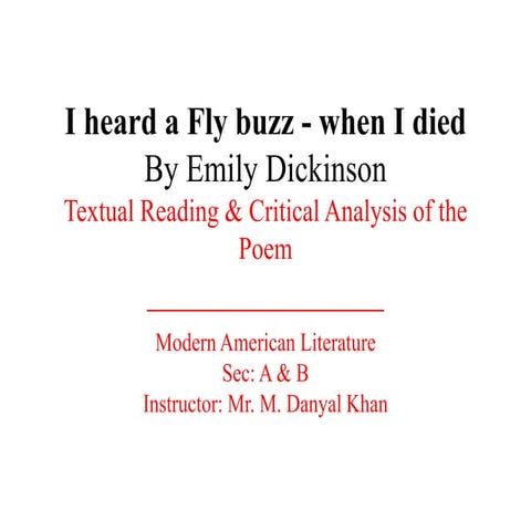 Critical appreciation of poem "The wind begun to rock the grass" by ...