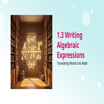 Algebra Expressions and Equations | PPT