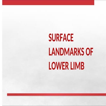 1.SURFACE LANDMARKS OF LOWER LIMB .ppt.. | PPT