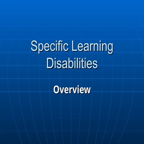Specific Learning Disability | PPTX