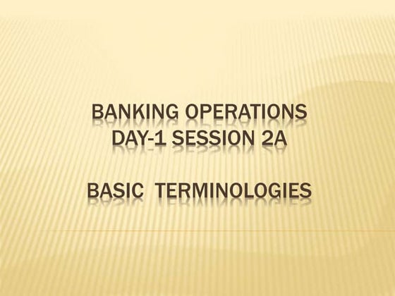 Banking Basics | PPT