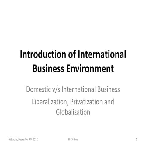 1 2 introduction of international business environment | PPT