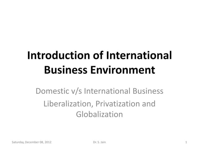 INTERNATIONAL BUSINESS MANAGEMENT | PPTX