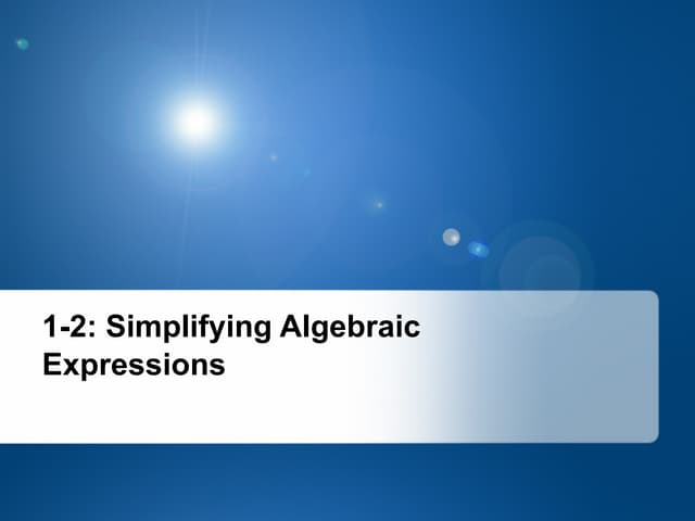Algebraic Expression | PDF
