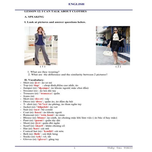 Unit 2 clothing | PPT