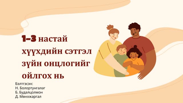 1 3 настай хүүхдийн сэтгэл зүйн онцлогийг ойлгох нь Pptx