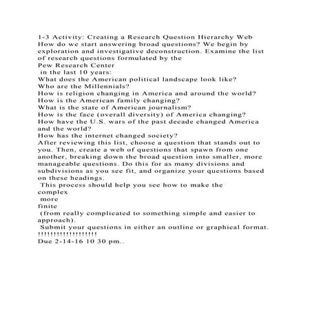 1-3 Activity Creating a Research Question Hierarchy WebHow do we .docx