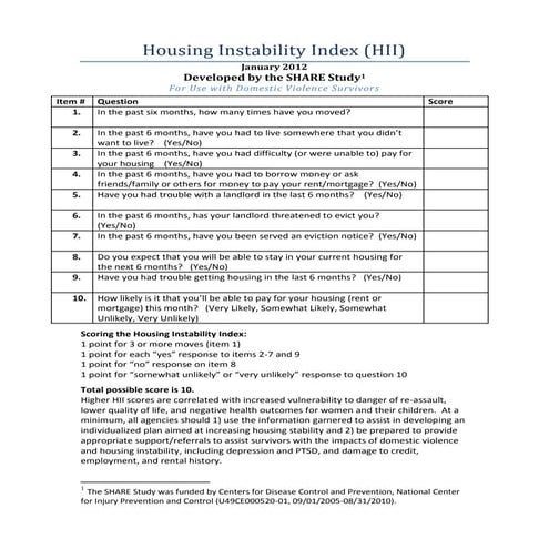 1.3 Housing Instability Index | PDF