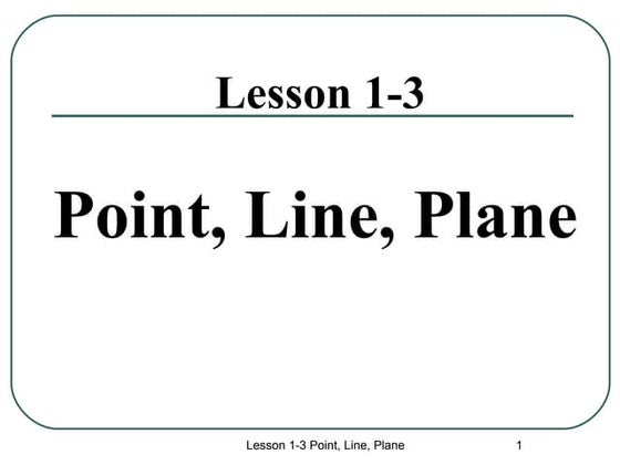 Points, Lines & Planes Powerpoint | PPT | Air Travel | Travel Type