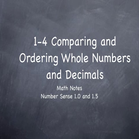 1-4 Comparing/Ordering Whole #/Decimals | PPT