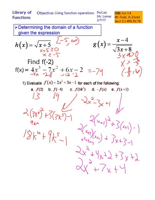 Operations on Functions | PPT | Chemistry | Science