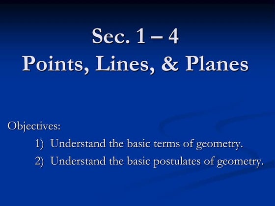 Points, Lines and Planes | PPT