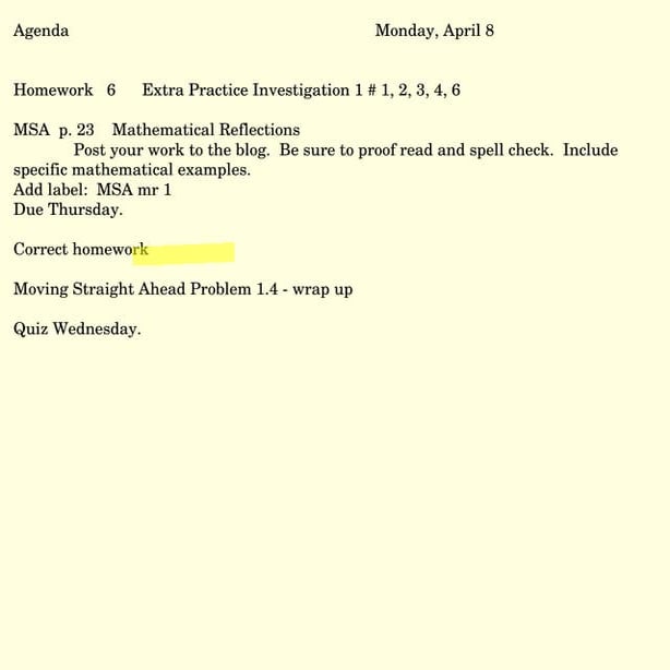 Moving Straight Ahead Problem 1.4 hw rr | PPT
