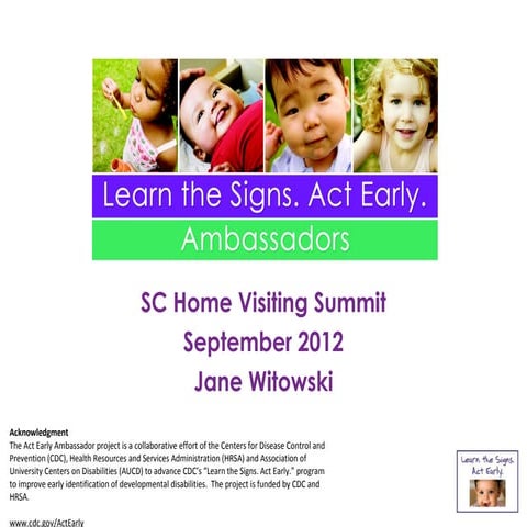 Learn the Signs, Act Early | PPT | Daycare and Pre-School | Parenting