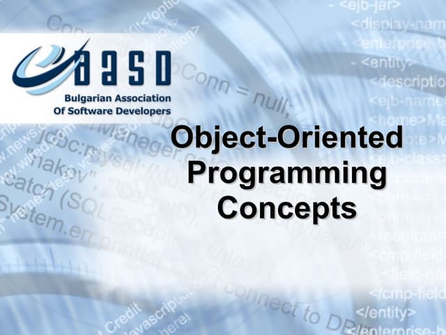 Object-oriented concepts | PPT Object-oriented concepts | PPT