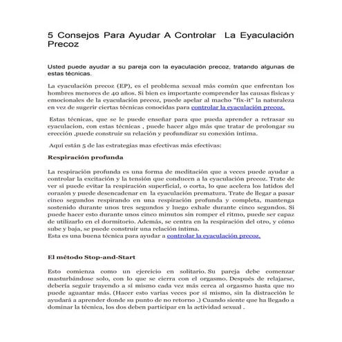 La eyaculación precoz | DOCX