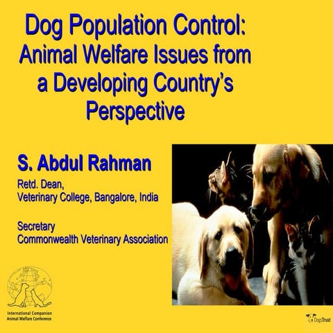 Dog Population Control: Animal Welfare Issues from a Developing Country ...