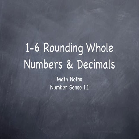 1-6 Rounding Whole Numbers/Decimals | KEY