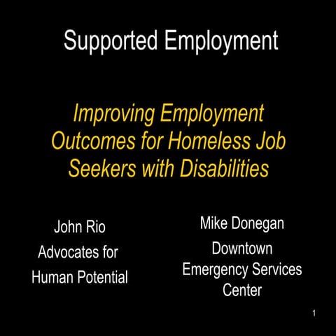 1.6 Supported Employment - Increasing Employment for People with ...