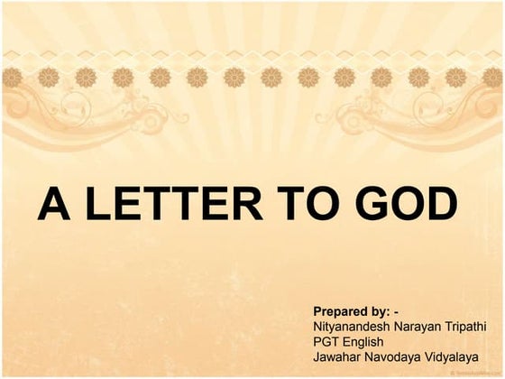 A letter to God | PPT