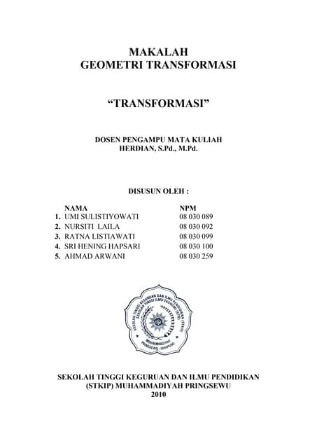 BAB 1 Transformasi | PDF