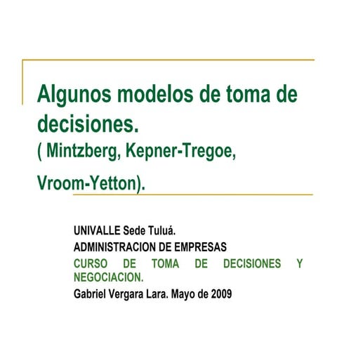 20. Algunos Modelos En La Tde D | PPT