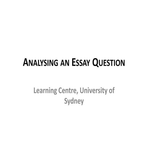 analysing an essay question | PPTX