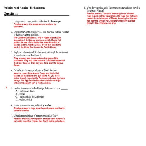 1 Landforms Of North America Ed Helper | PDF