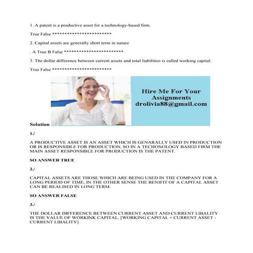 1- A patent is a productive asset for a technology-based firm- True Fa.docx