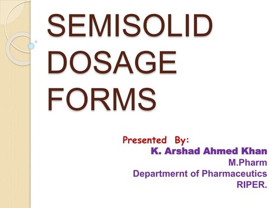semisolid dosage form-2 | PPT