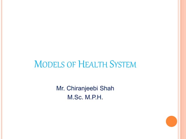 Health system models | PPTX