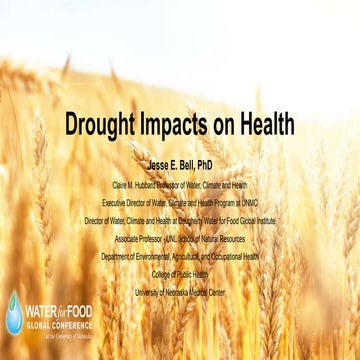 Drought Impacts on Health – Coping with the impacts of drought on human ...