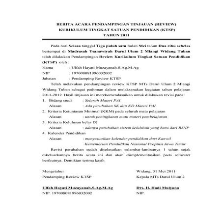 1 berita-acara-pendampingan-ktsp | PDF