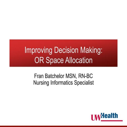 Deciding Surgery Room Allocations in a Hospital | PPT