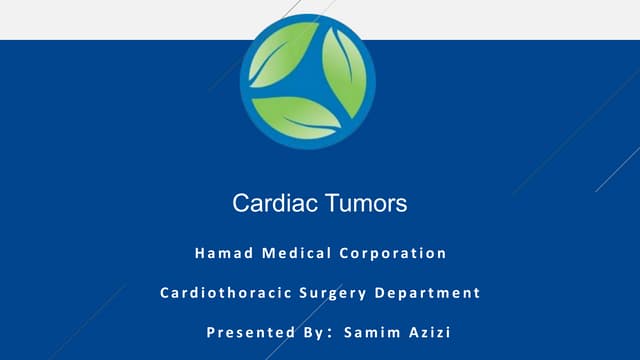 cardiac tumors.pptx | Heart and Cardiovascular Diseases | Diseases and ...