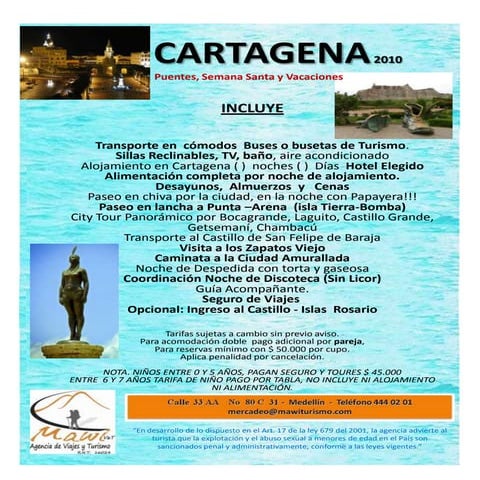 Excursiones Cartagena 2010 | PPTX