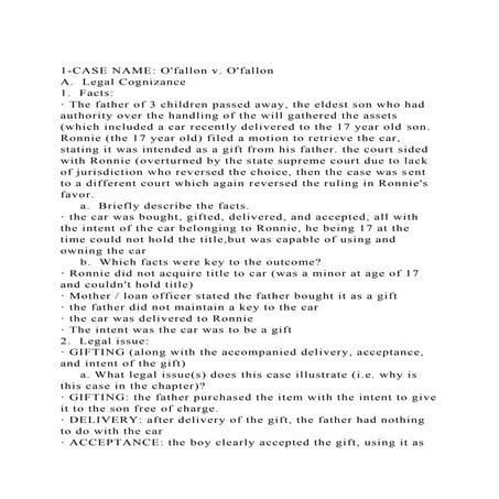 1-CASE NAME Ofallon v. OfallonA. Legal Cognizance1. Facts.docx