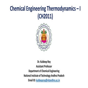 1- Chemical Engineering Thermodynamics – I (CH2011).pdf