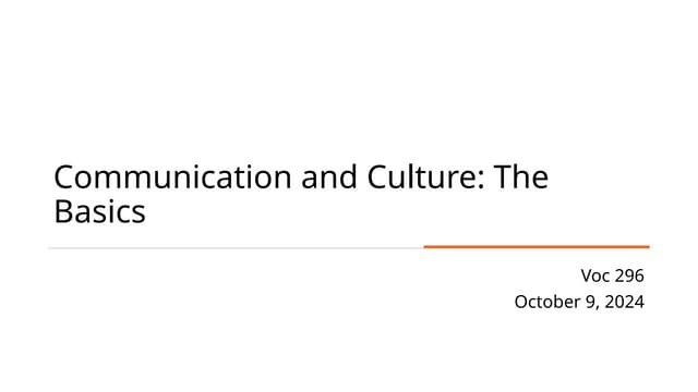 Communication culture and context | PPTX