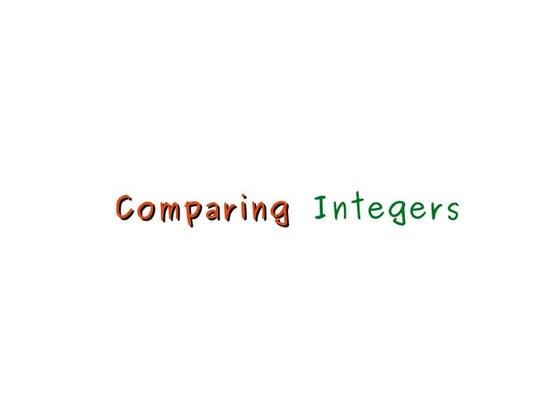 Comparing and ordering integers | PPT