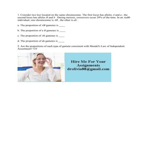 1- Consider two loci located on the same chromosome- The first locus h.docx