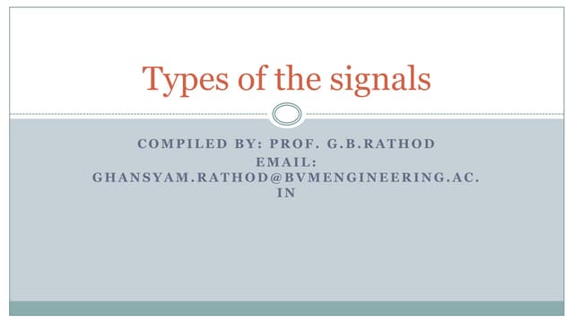 Classification of signals | PPTX | Physics | Science
